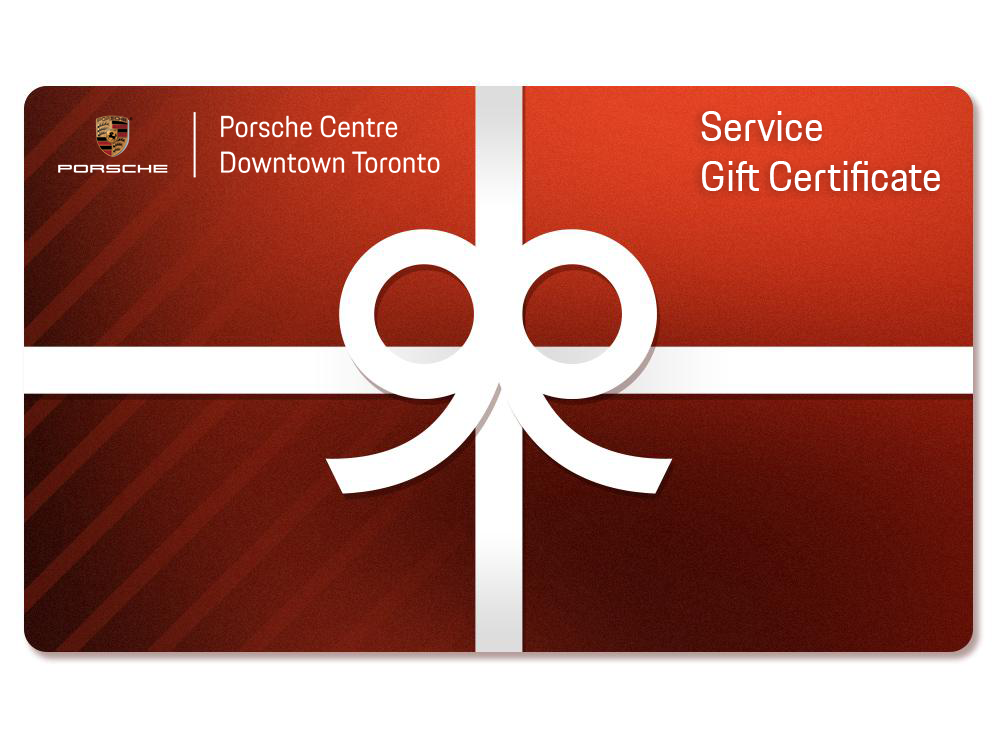 Service Gift Certificate - Porsche Centre Downtown Toronto